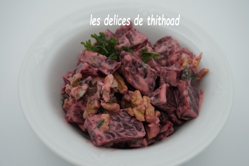 salade de betterave à la mayonnaise et aux noix | Les Délices de Thithoad